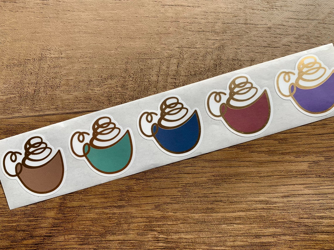 Foiled Coffee Cup Sticker Seals - Etsy