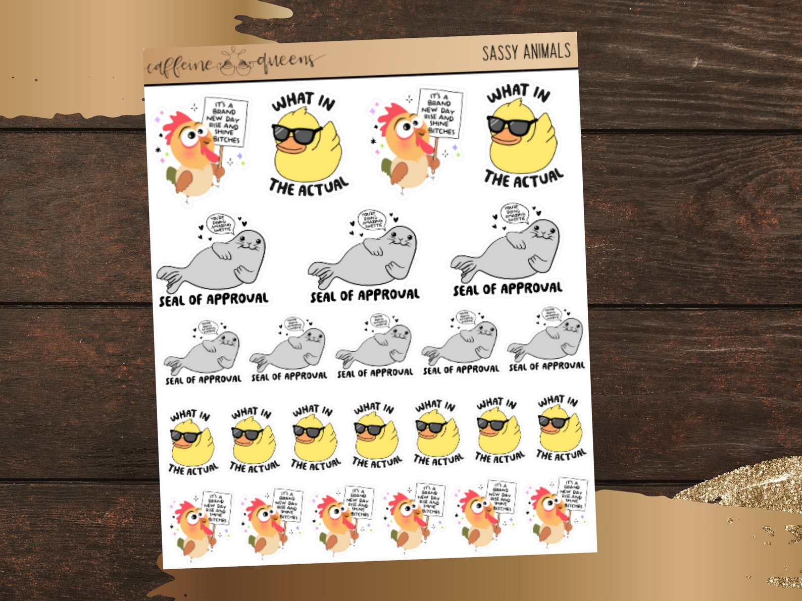 Sassy Animals | Quarter Sheet Planning Stickers - Etsy