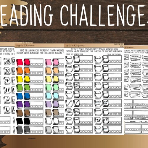 12 Month Reading Challenge Planner Stickers Etsy
