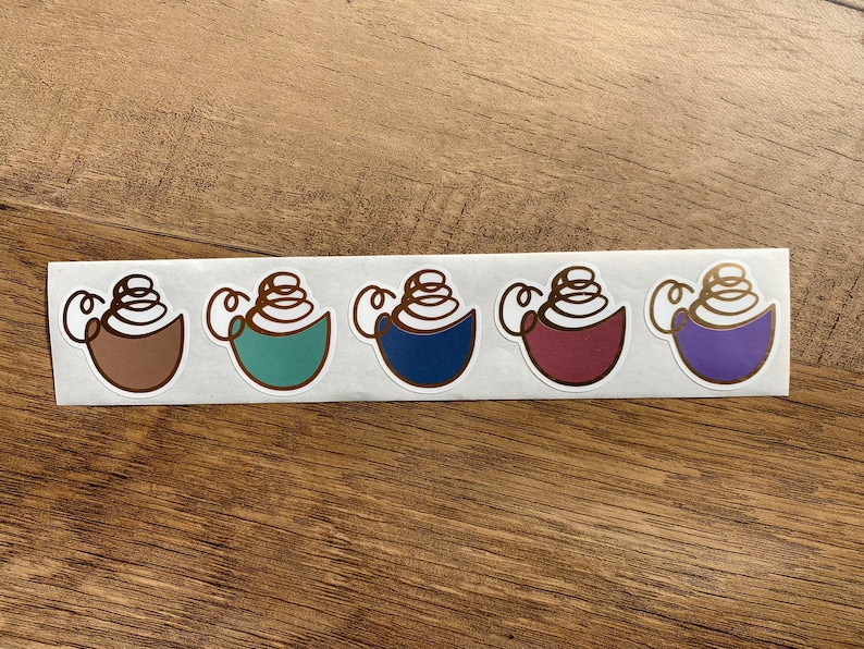 Foiled Coffee Cup Sticker Seals - Etsy