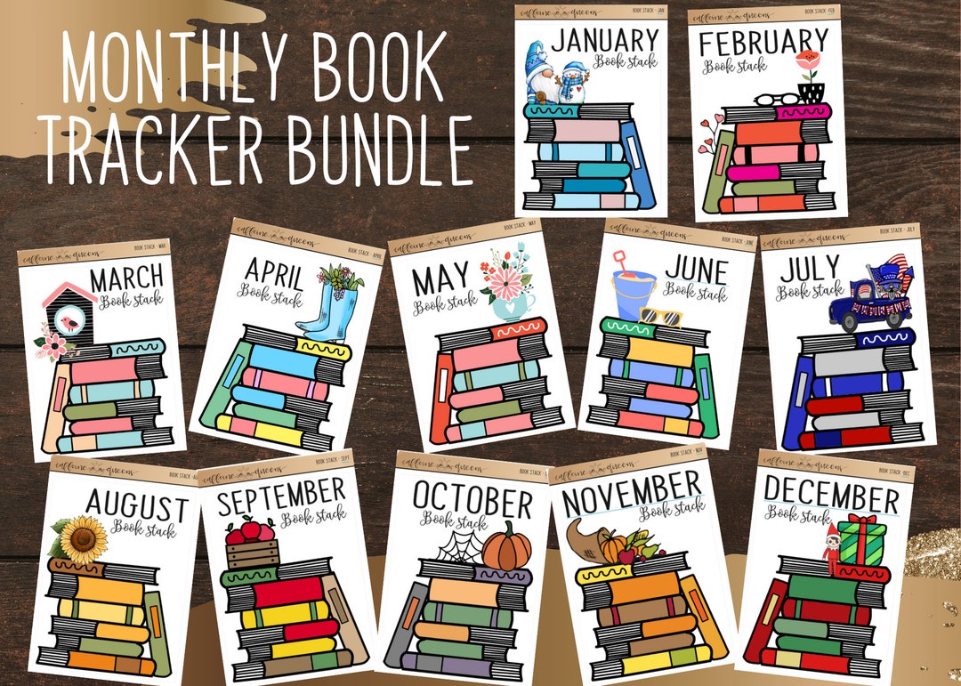 Monthly Themed Bookstack Bundle | Reading Planner Stickers - Etsy
