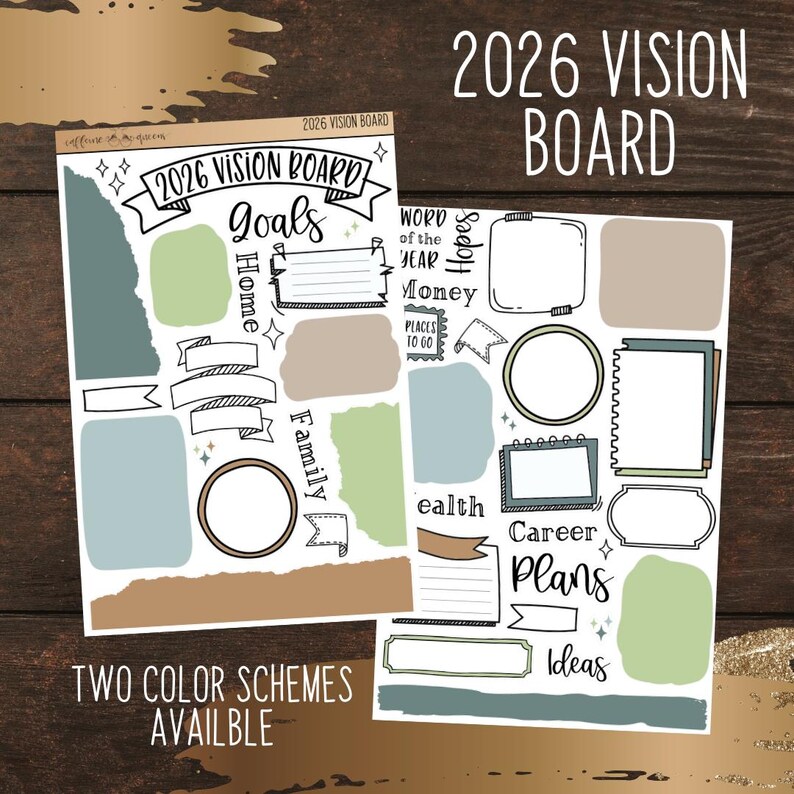 Vision Board Journal Kit | 2026 Planning Stickers - Etsy