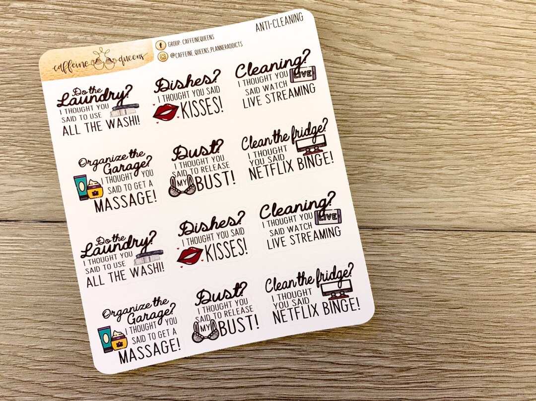 Anti-cleaning | Planing Stickers - Etsy