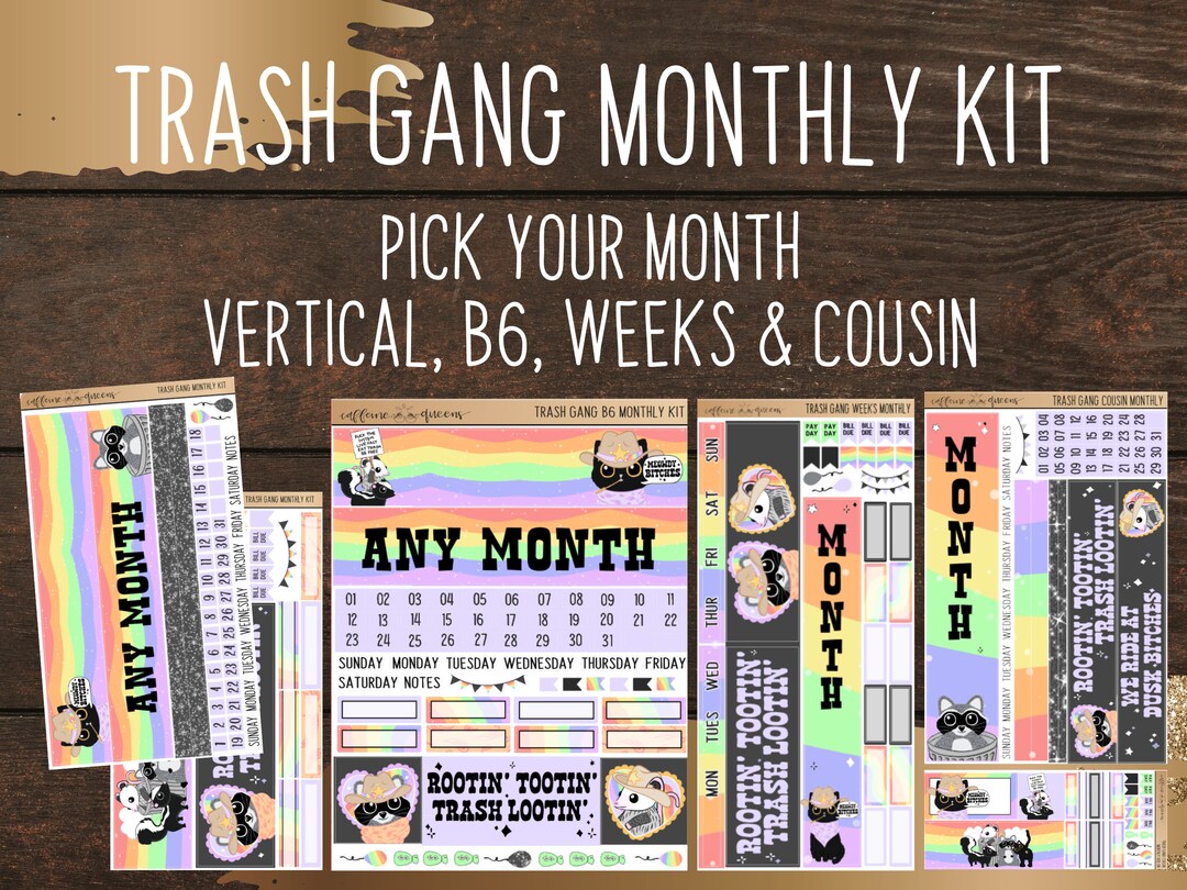 Trash Gang Pick Your Month Monthly Kit - Etsy
