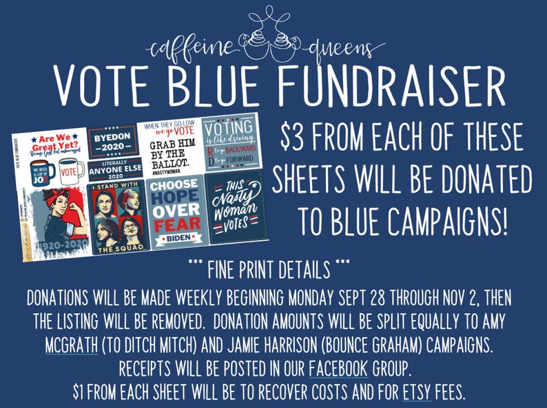 Vote Blue Fundraiser To Save Democracy Etsy