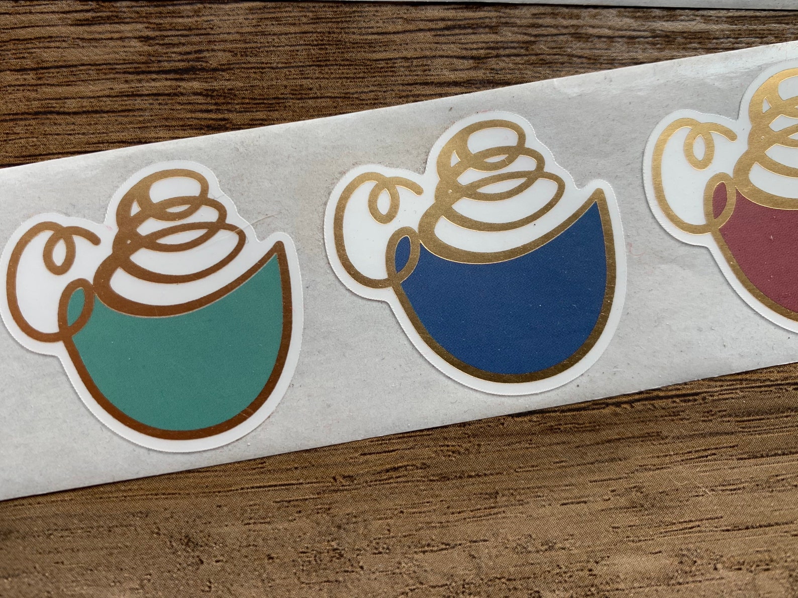 Foiled Coffee Cup Sticker Seals - Etsy