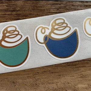 Foiled Coffee Cup Sticker Seals - Etsy