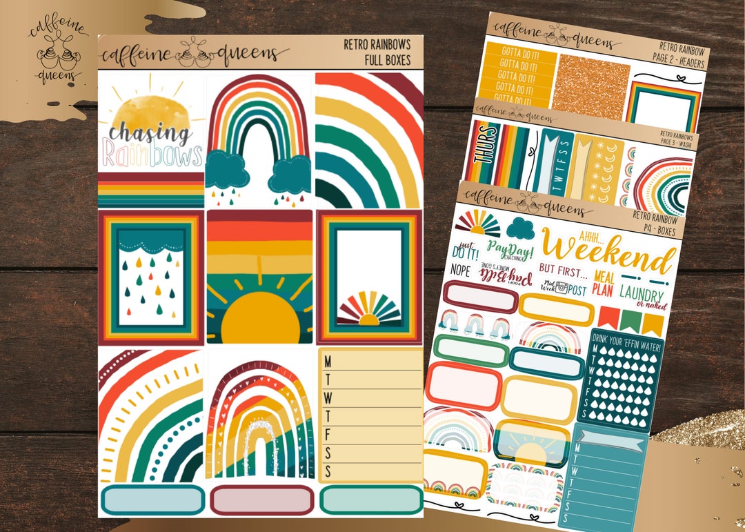 Retro Rainbow | Weekly Planning Kit - Etsy