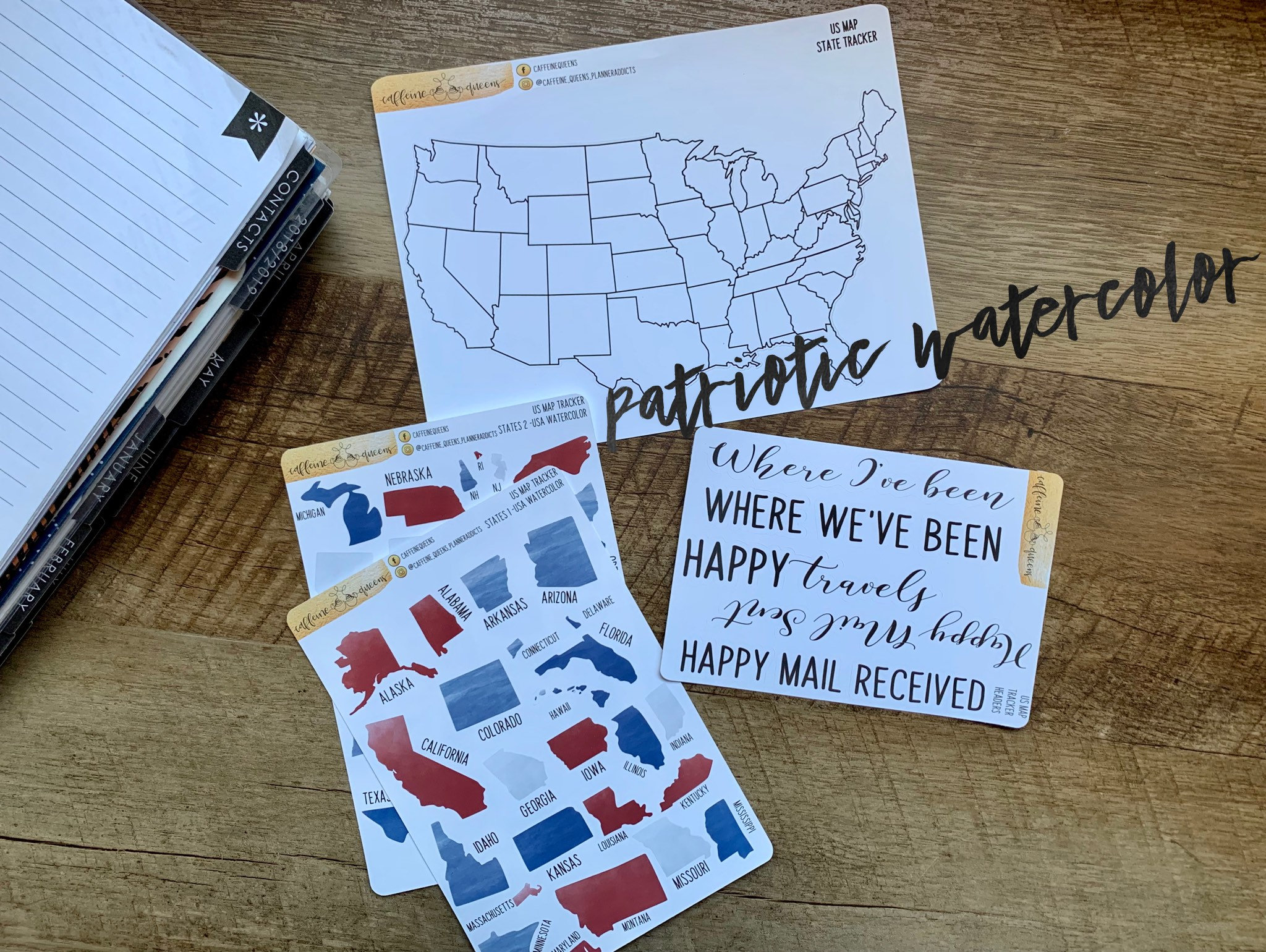 USA States Tracker Map Planner Stickers - Etsy
