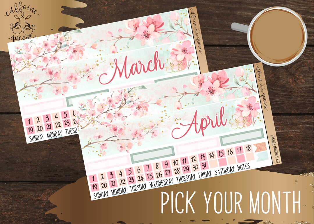 Spring Monthly Kit Classic Planner - Etsy