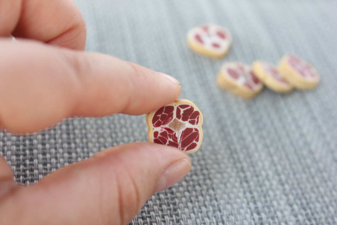 Steak Meat Miniature From Polymer Clay Educational Toy for | Etsy