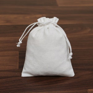 100 White Cotton Drawstring Bags, Custom Logo Bags, Custom Cotton Logo ...
