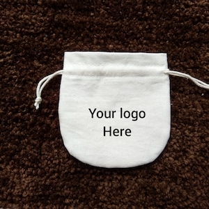 100 Custom Round White Cotton Pouch for Gift Purpose, Jewelry Pouch ...