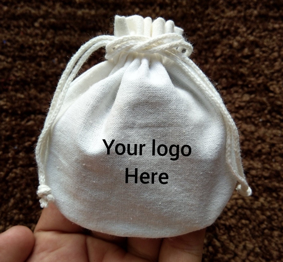 100 Custom Round White Cotton Pouch for Gift Purpose Jewelry | Etsy