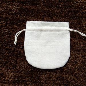 100 Custom Round White Cotton Pouch for Gift Purpose, Jewelry Pouch ...