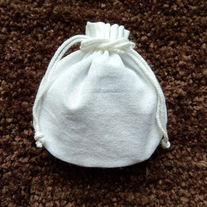 100 Custom Round White Cotton Pouch for Gift Purpose, Jewelry Pouch ...