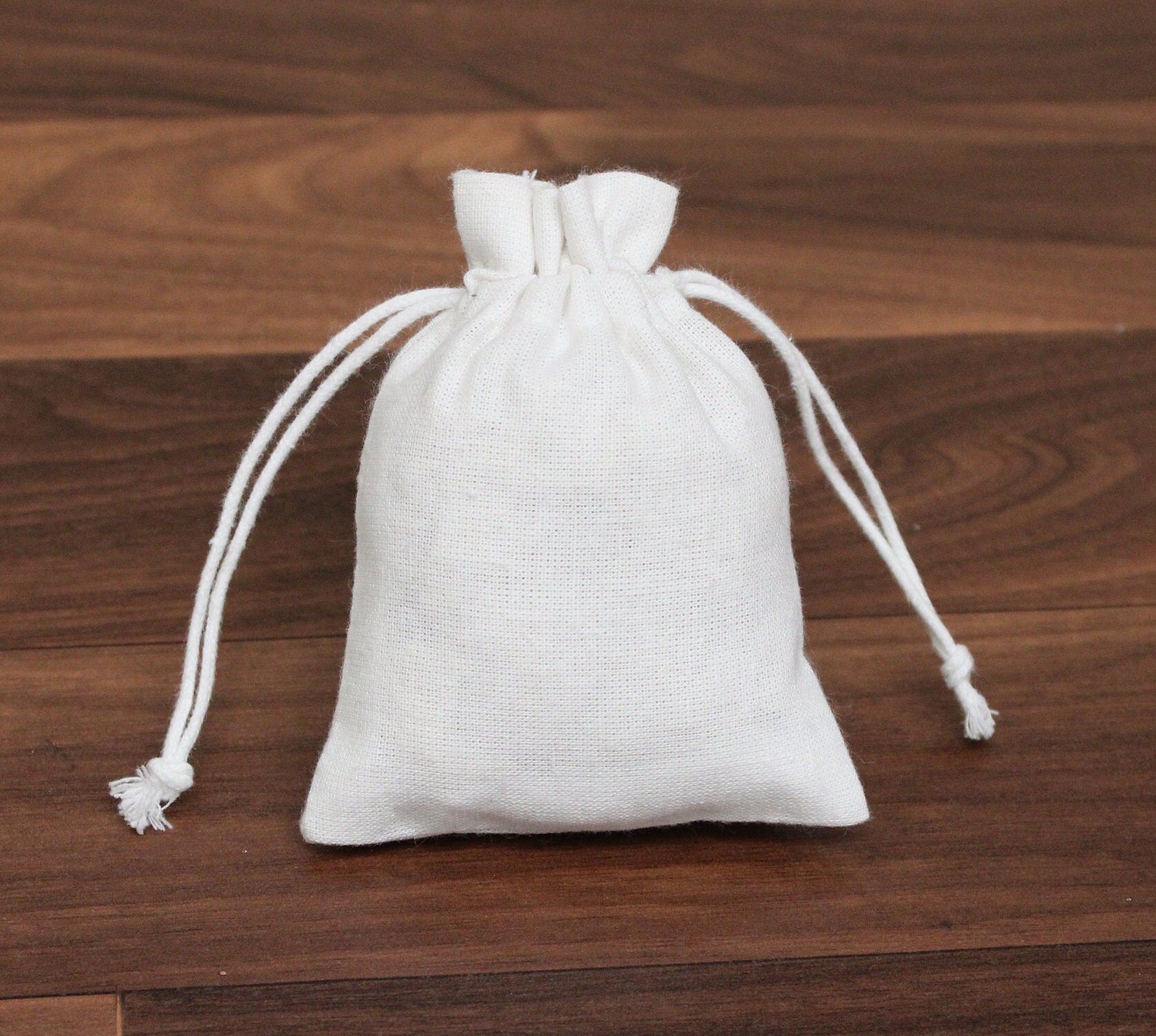 100 White Cotton Drawstring Bags Custom Logo Bags Custom - Etsy