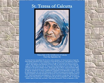 St. Teresa of Calcutta Coloring Page and Holy Cards - Etsy