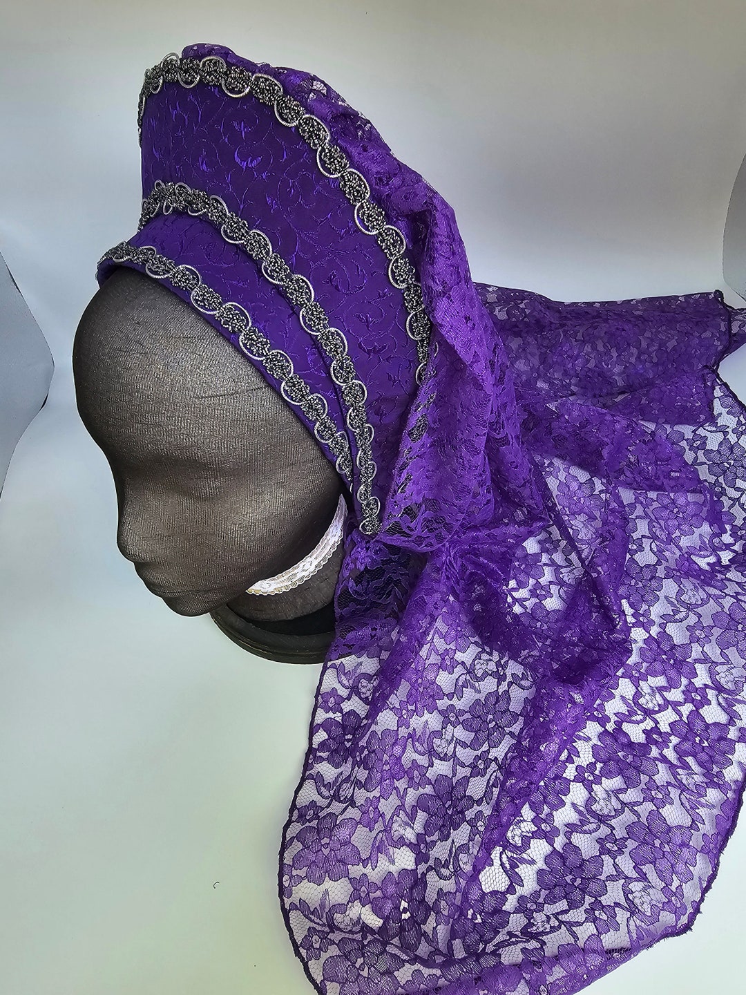 Purple French Hood With Veil - Etsy