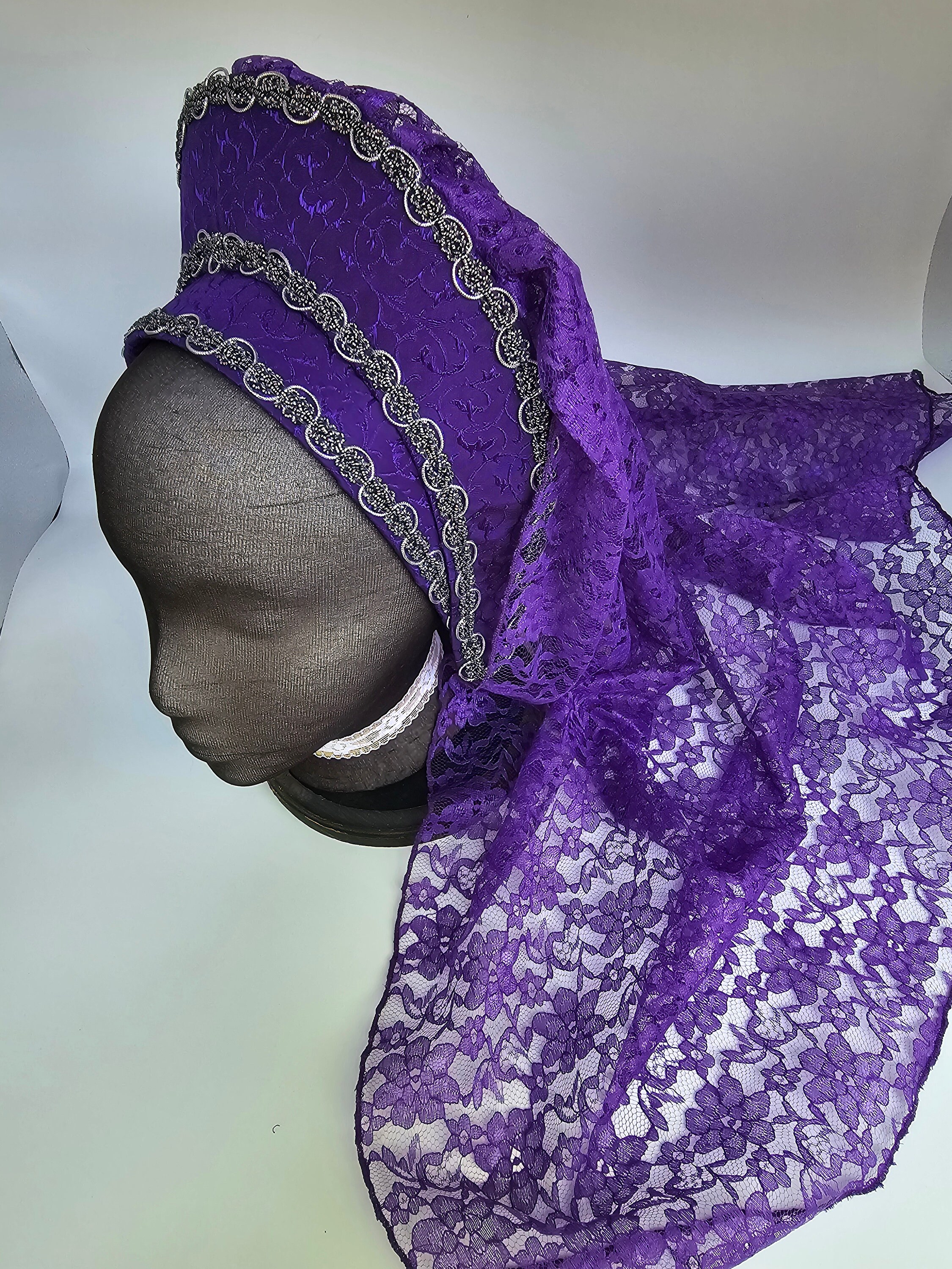 Purple French Hood With Veil - Etsy