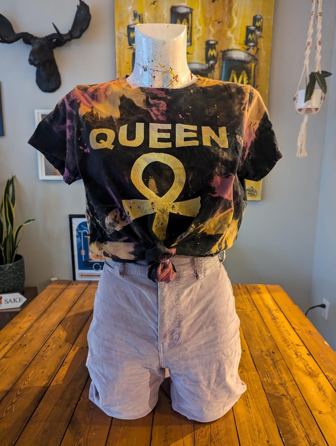 Queen Band T Shirt, Reworked Band Tee, Tie Dye Clothing, Hand ...