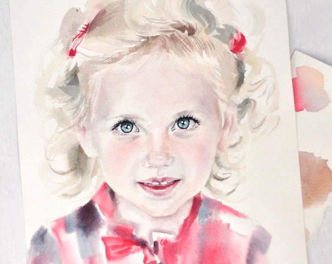 Custom Realistic 1 Child Watercolor Portrait Painting From Photo - Etsy