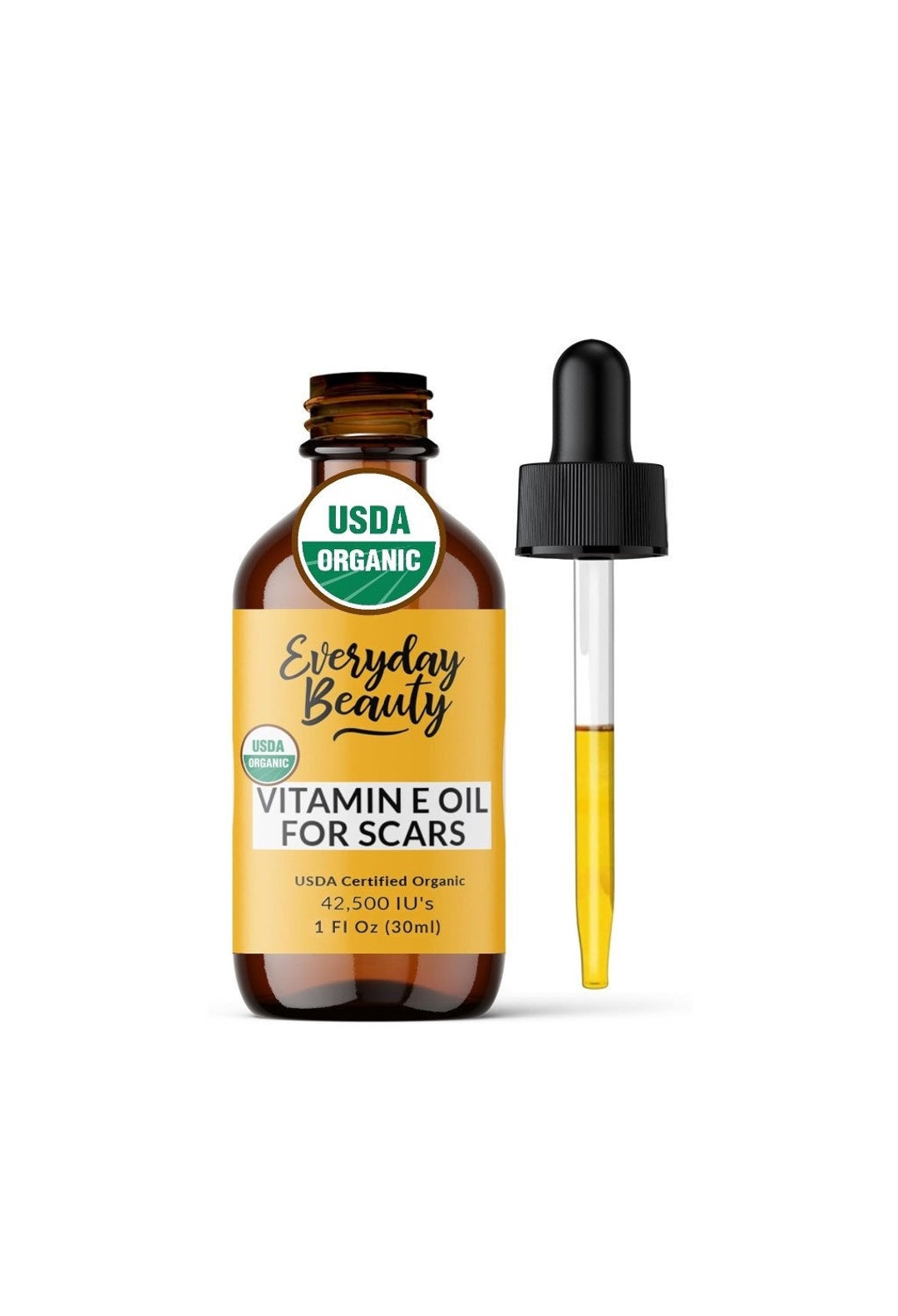 Organic Vitamin E Oil for Scars -USDA Certified 100% All Natural Plant ...