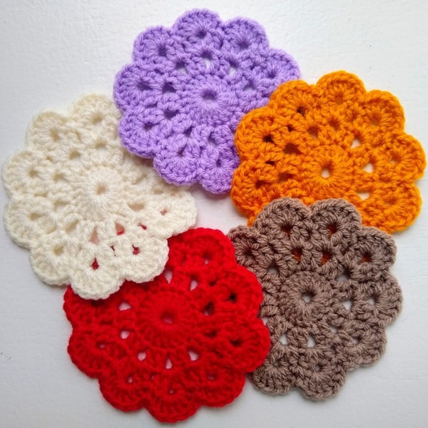 Crochet Flower Coaster - Etsy