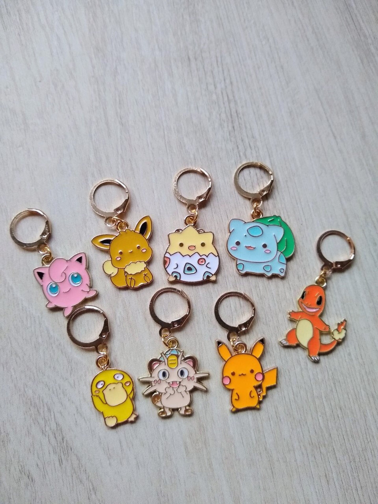 Handmade Jiggly Eev Toga Bul Duck Pika Cat Stitch Markers. Game Cartoon ...
