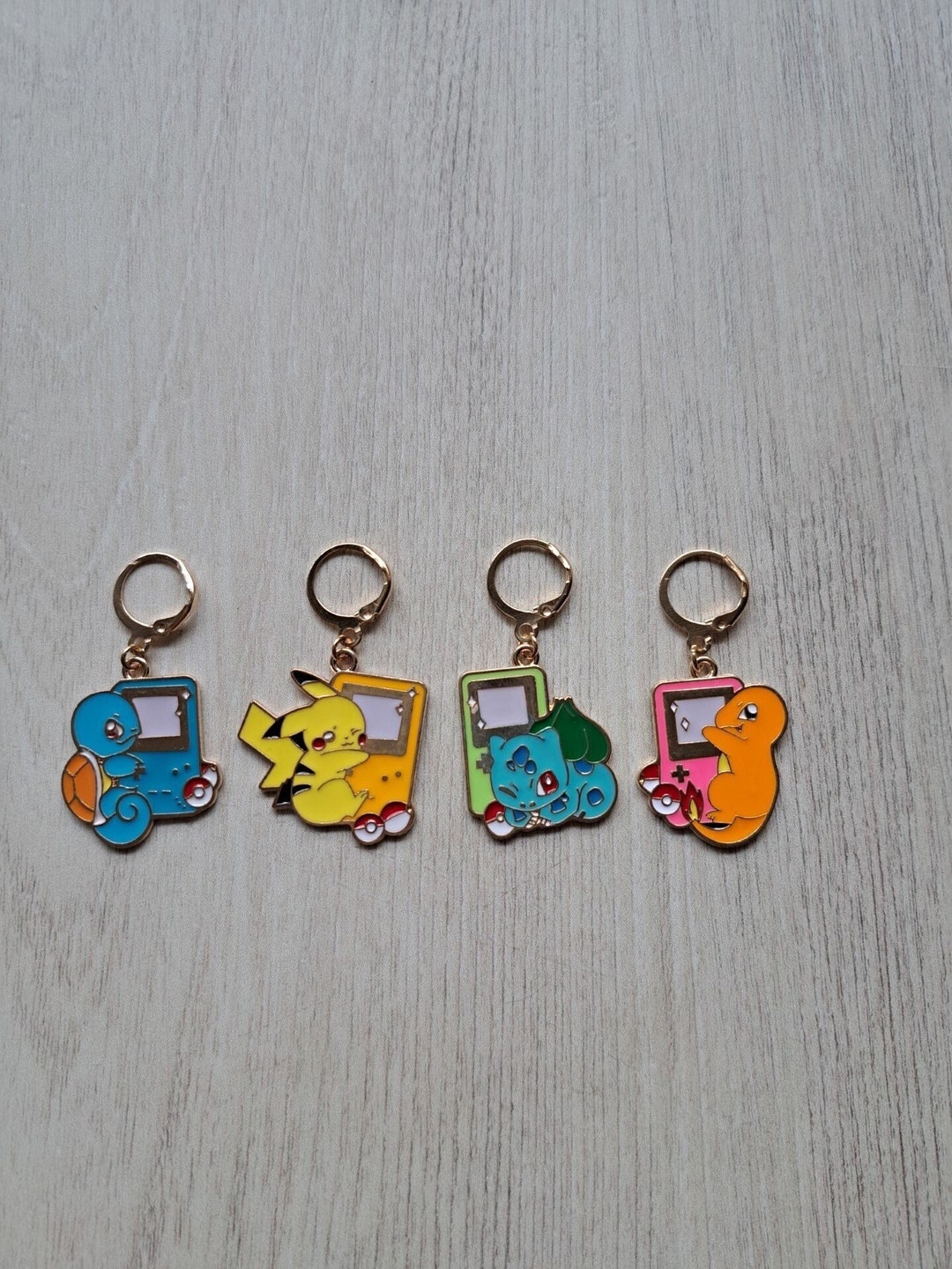 Handmade Squi Bul Pika Char Game Stitch Markers. Game Cartoon Stitch ...