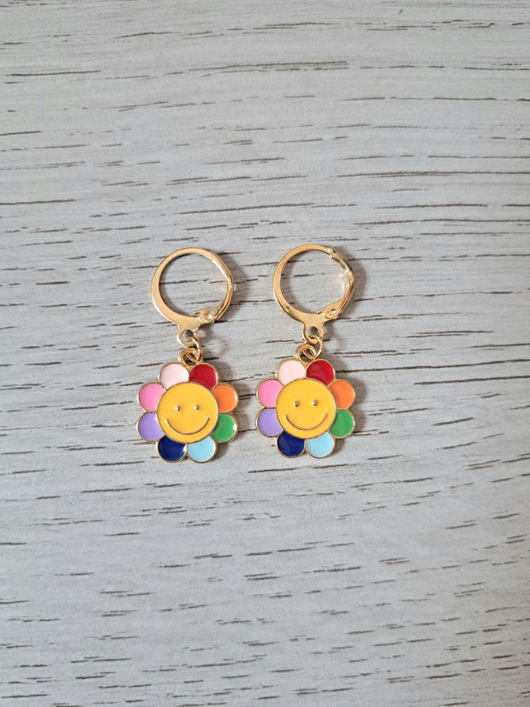 Set of 2 Rainbow Smiley Stitch Markers Stitch Marker Crochet Knitting ...