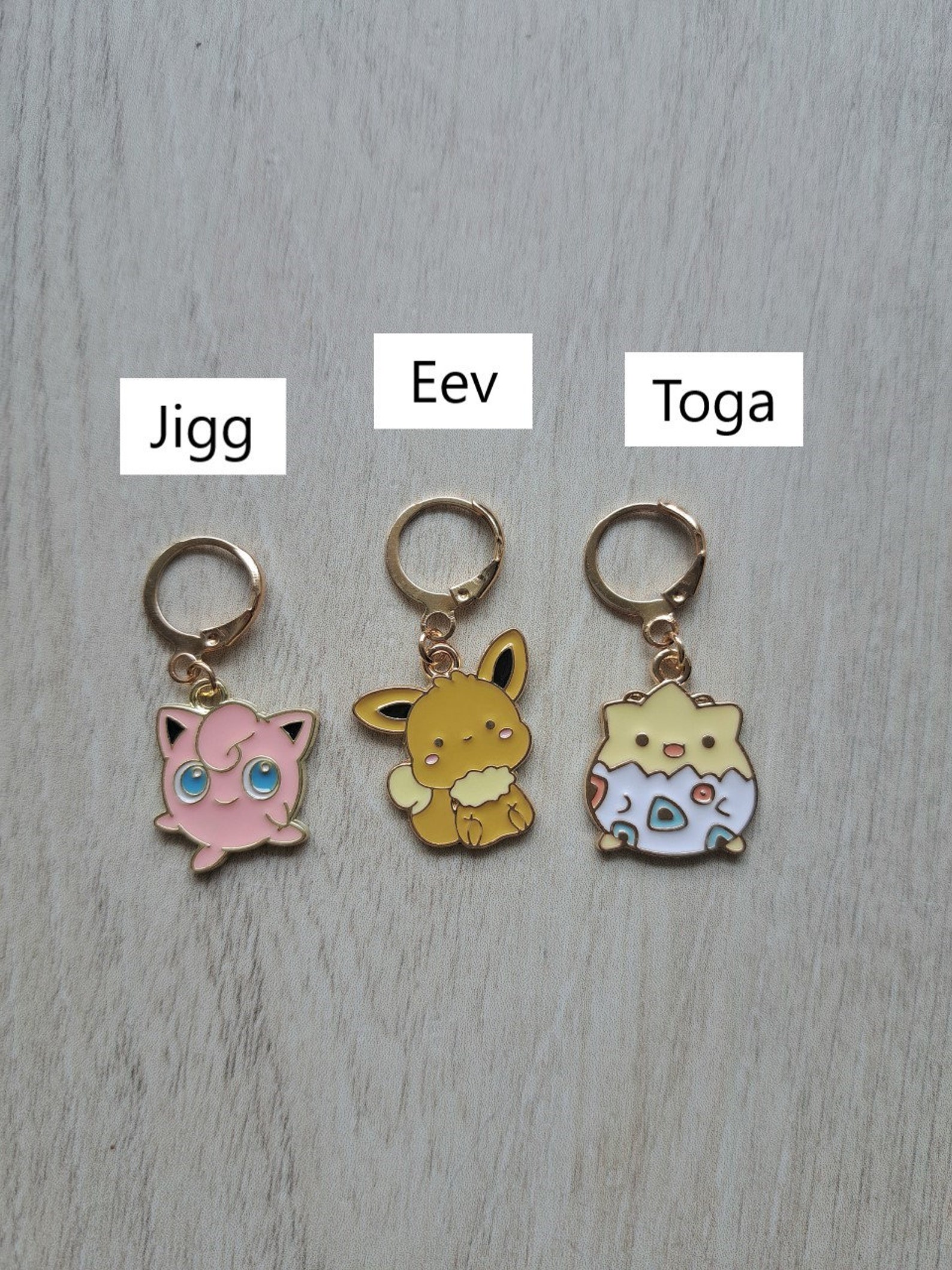 Handmade Jiggly Eev Toga Bul Duck Pika Cat Stitch Markers. Game Cartoon ...