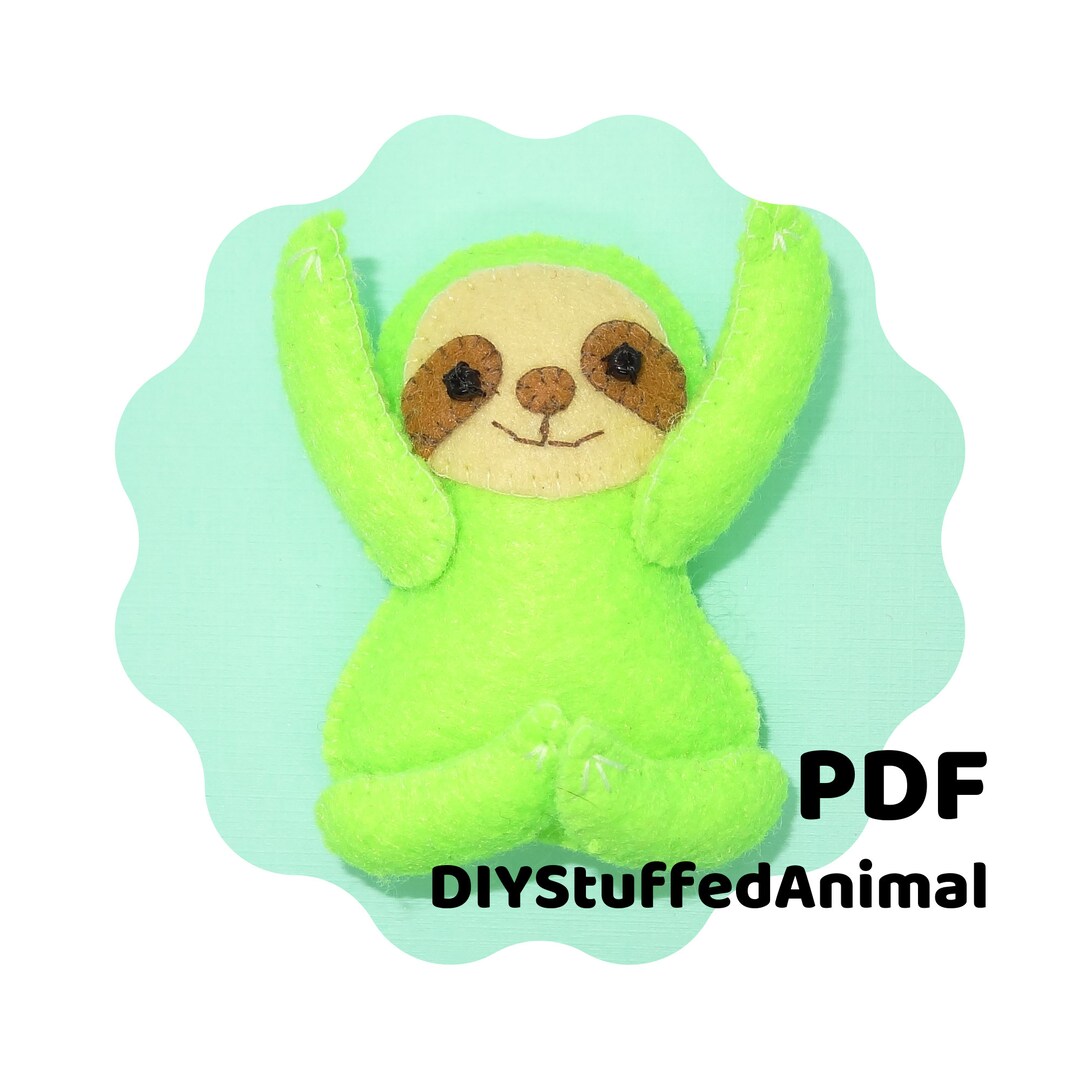 Sloth Felt PDF Pattern, Felt Animal Sewing Pattern, Hand-sewn Crafts ...