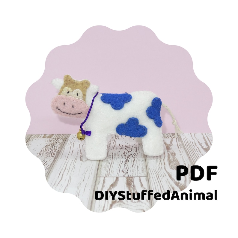 Cow PDF Sewing Pattern, Barn Animals, Felt Farm Animals PDF, Hand-sewn ...