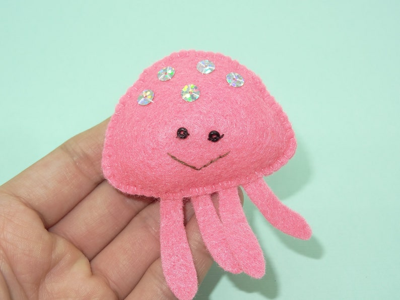 Jelly Fish PDF Pattern, Felt Animal Sewing Pattern, Hand-sewn Crafts ...