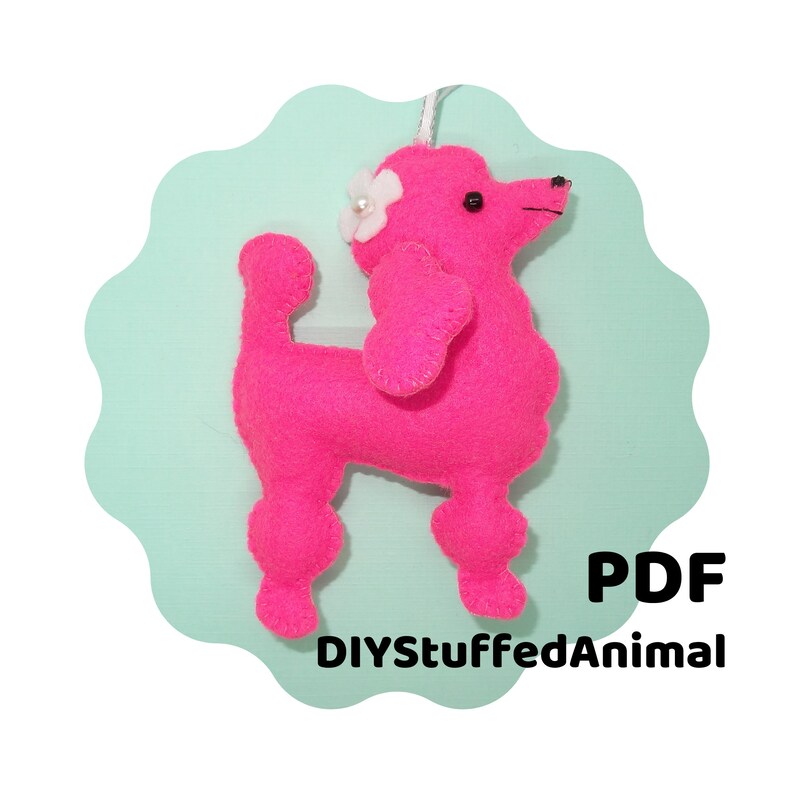Poodle Felt PDF Pattern, Felt Animal Sewing Pattern, Hand-sewn Crafts ...