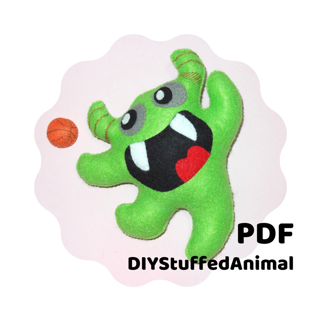 Monster Filz PDF Schnittmuster, Filztier Schnittmuster, Handgenähtes ...
