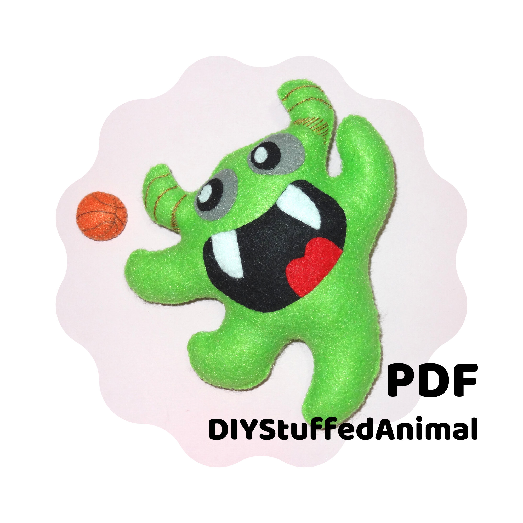 Monster Felt PDF Pattern, Felt Animal Sewing Pattern, Hand-sewn Crafts ...