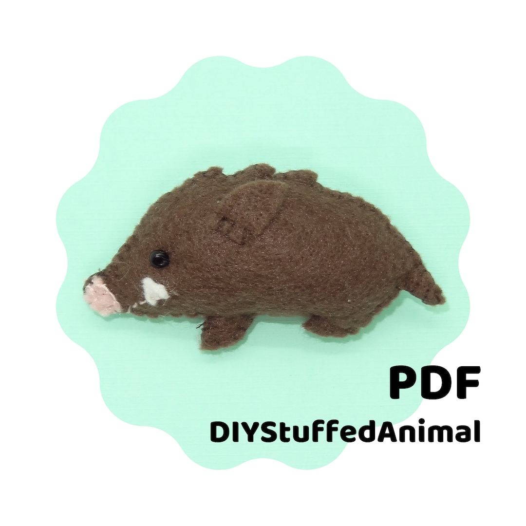 Wild Boar Felt Pattern PDF, Pig Felt Animal Pattern, Hand Sewn ...
