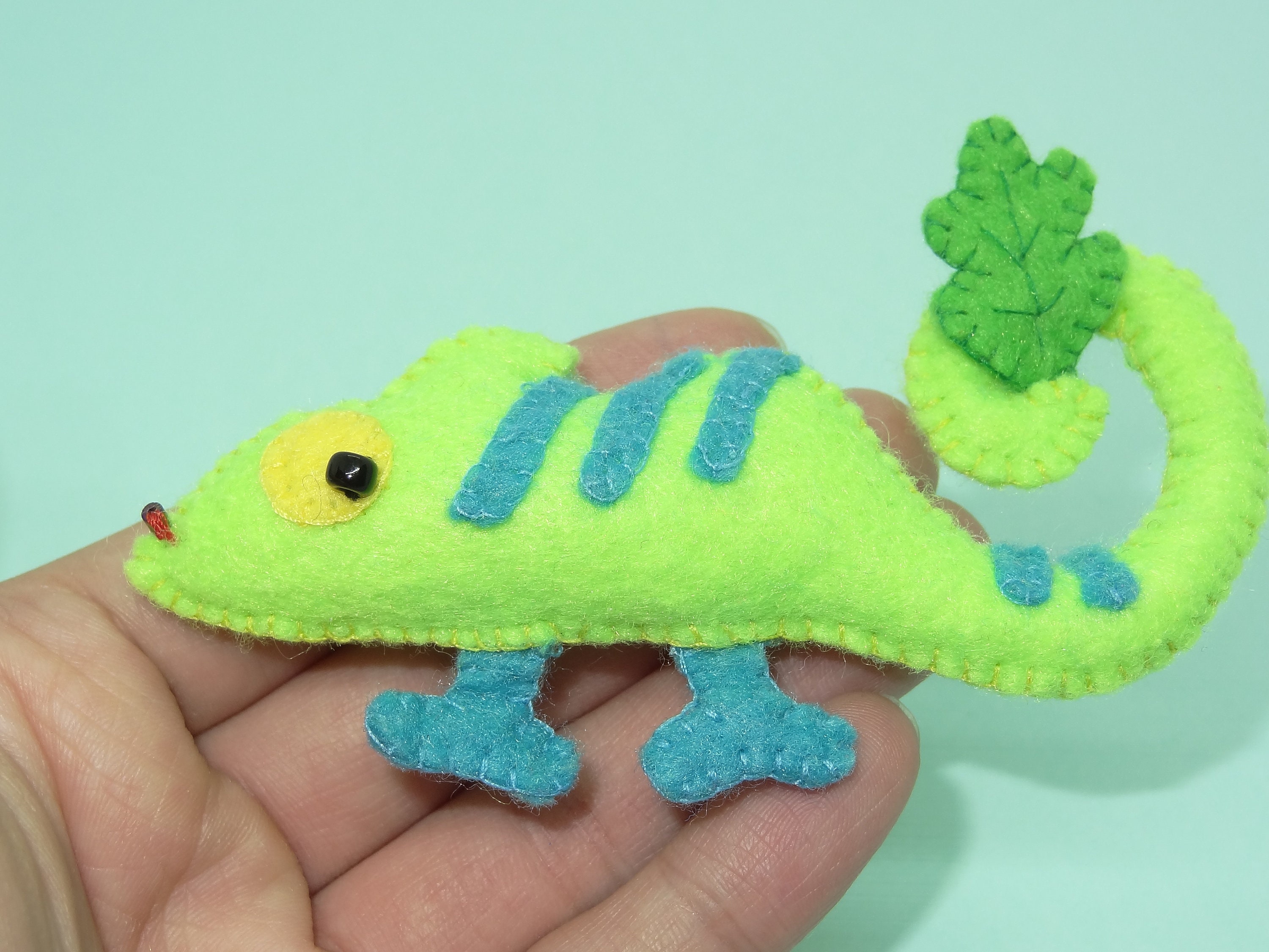 Chameleon Felt Pattern PDF, Lizard Felt Animal Pattern, Hand Sewn ...
