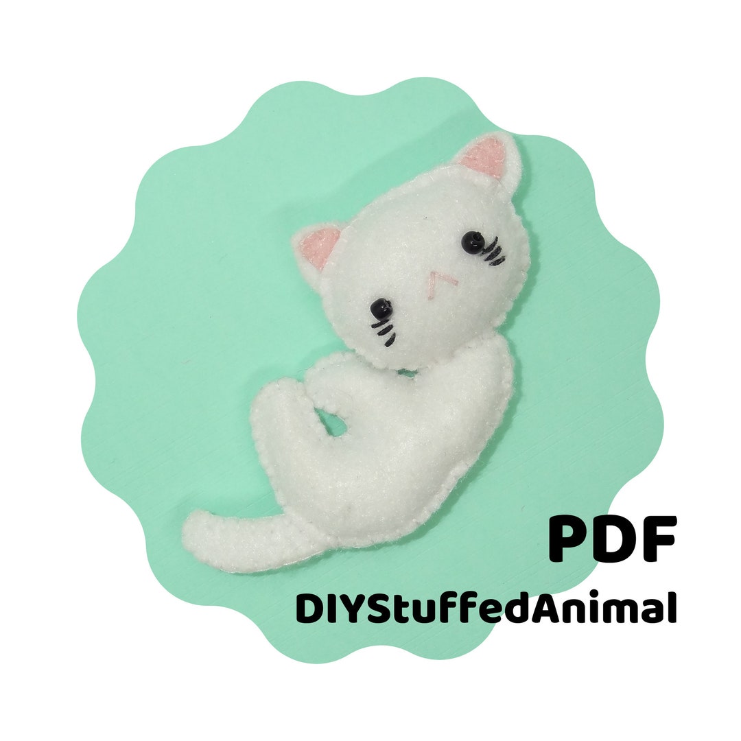 Kitten Felt PDF Pattern, Felt Animal Sewing Pattern, Felt Cats and ...