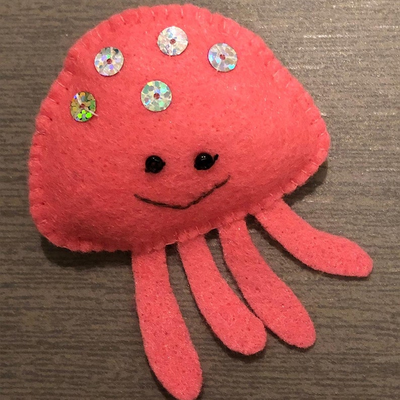 Jelly Fish PDF Pattern, Felt Animal Sewing Pattern, Hand-sewn Crafts ...
