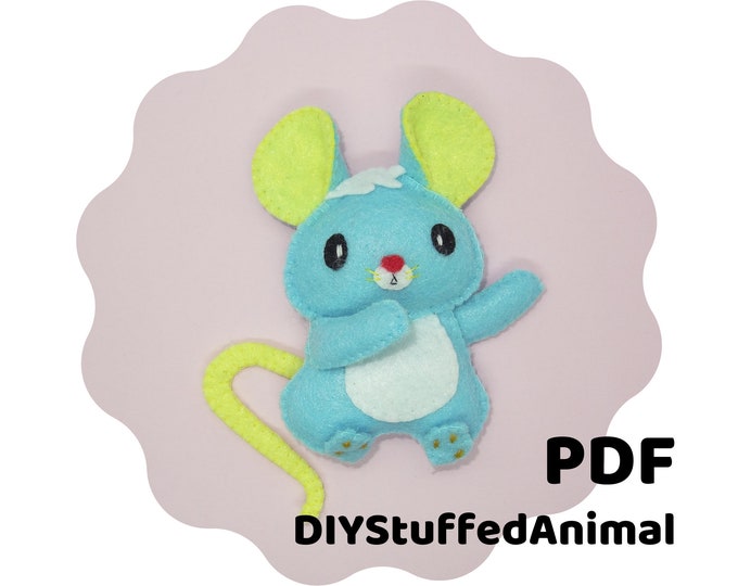 Felt Pablo the Mouse Sewing PDF Pattern, Stitching Tutorial, DIY Finger Puppet, Plush Digital ...