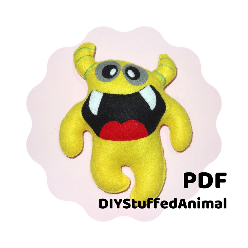 Monster Felt PDF Pattern, Felt Animal Sewing Pattern, Hand-sewn Crafts ...