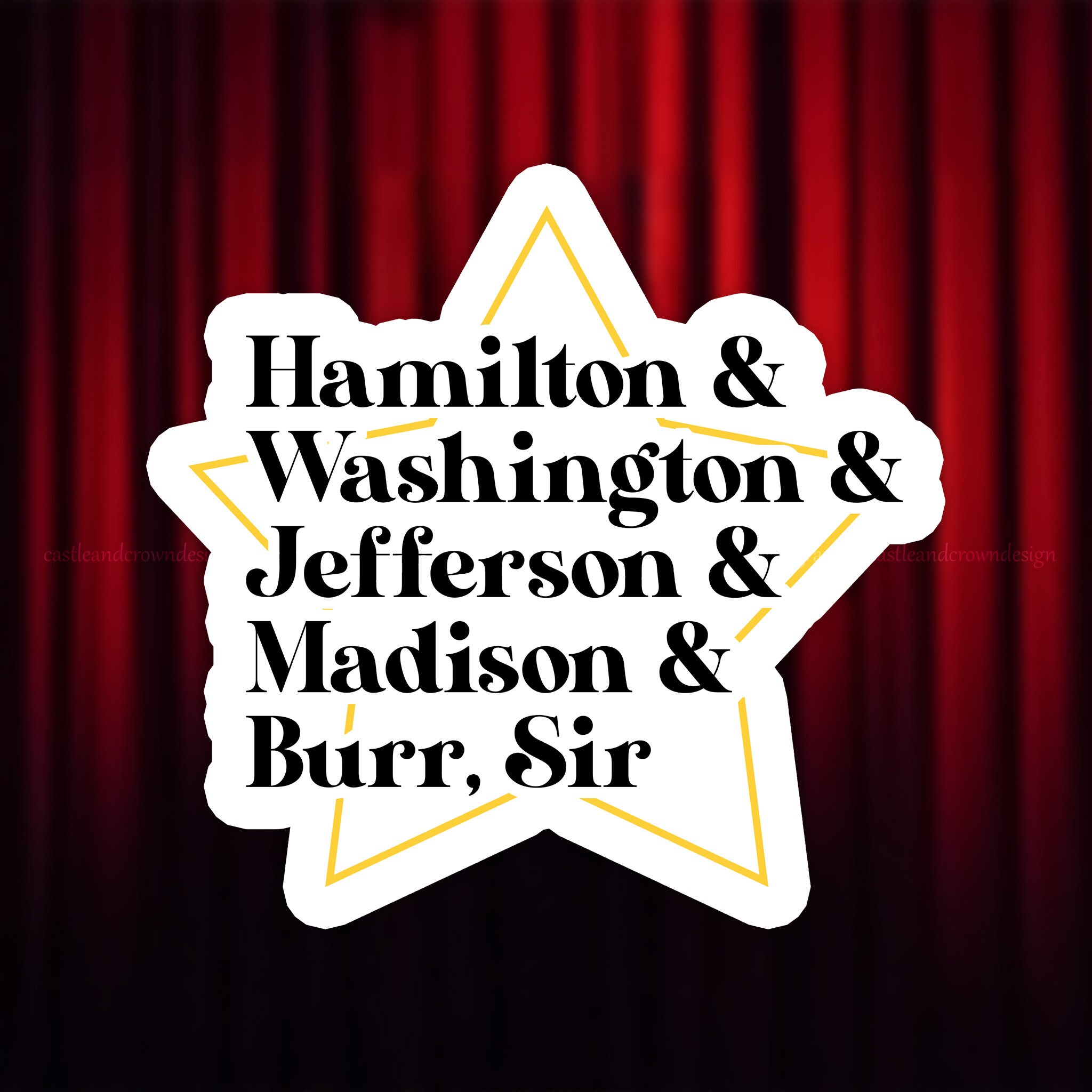 Hamilton Characters List Hamilton Inspired Sticker 3 Waterproof - Etsy