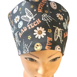 Rad Tech Scrub Hat| Radiology- X-ray Scrub Cap | Satin Lined Option ...