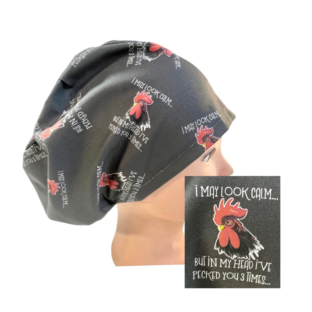 Funny Scrub Cap | Satin Lined Option | Peck Your Face Scrub Hat | Euro ...