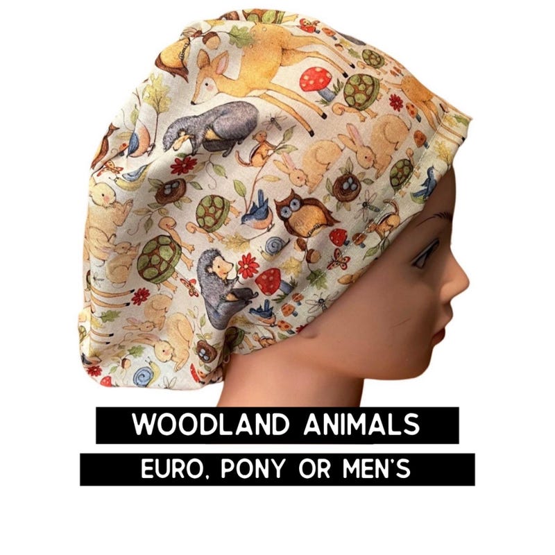 Forest Animal Scrub Hat - Etsy