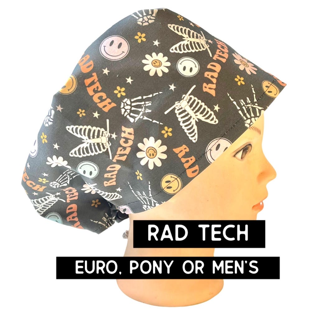 Rad Tech Scrub Hat| Radiology- X-ray Scrub Cap | Satin Lined Option ...