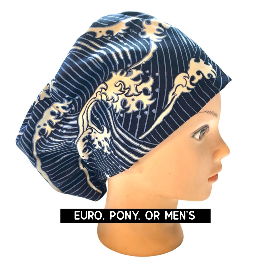 Beach Waves Scrub Cap | Satin Lined Option | Summer Print Scrub Cap ...